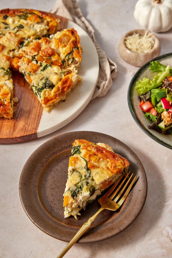 Pumpkin and Feta Quiche - Every Little Crumb