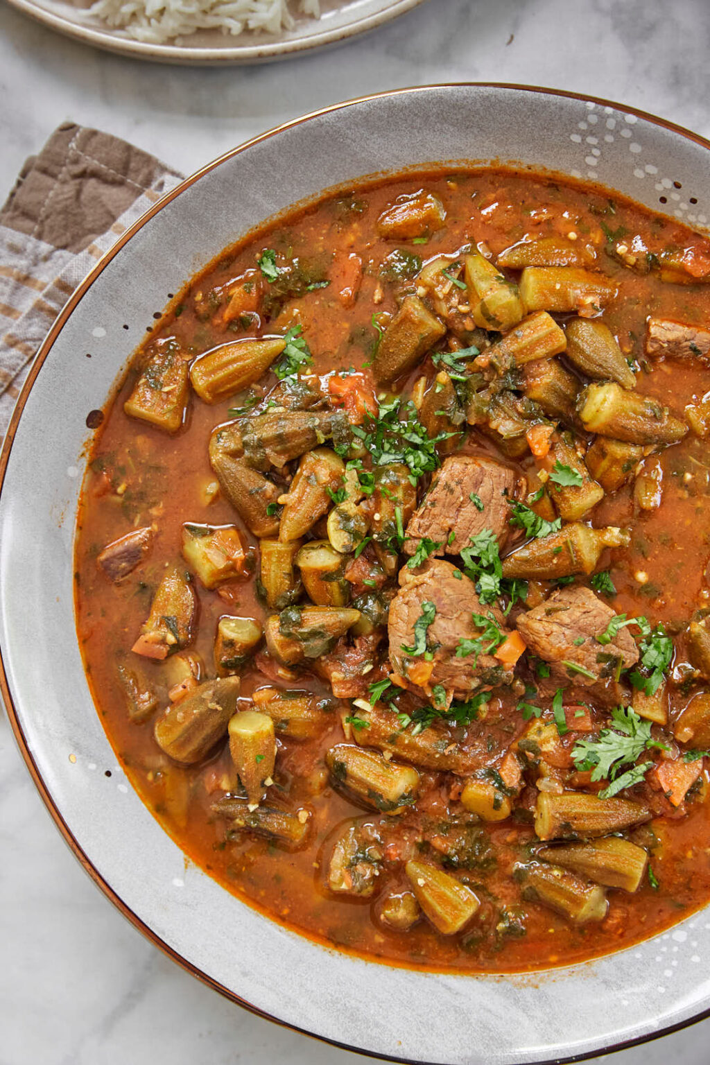 Bamia بامية - Middle Eastern Okra and Meat Stew - Every Little Crumb