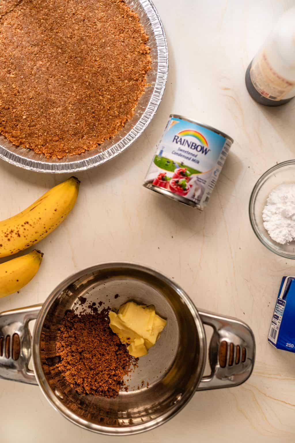Banoffee Pie - Every Little Crumb Easy stovetop toffee- Every Little Crumb