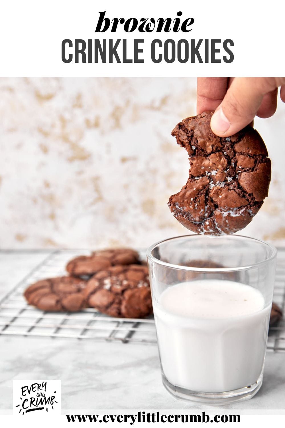 Brownie Crinkle Cookies - Every Little Crumb