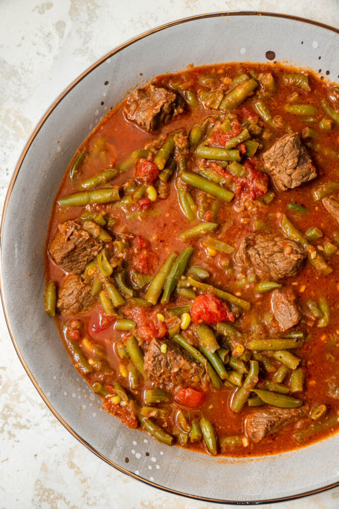 Lebanese Green Bean Stew - Every Little Crumb
