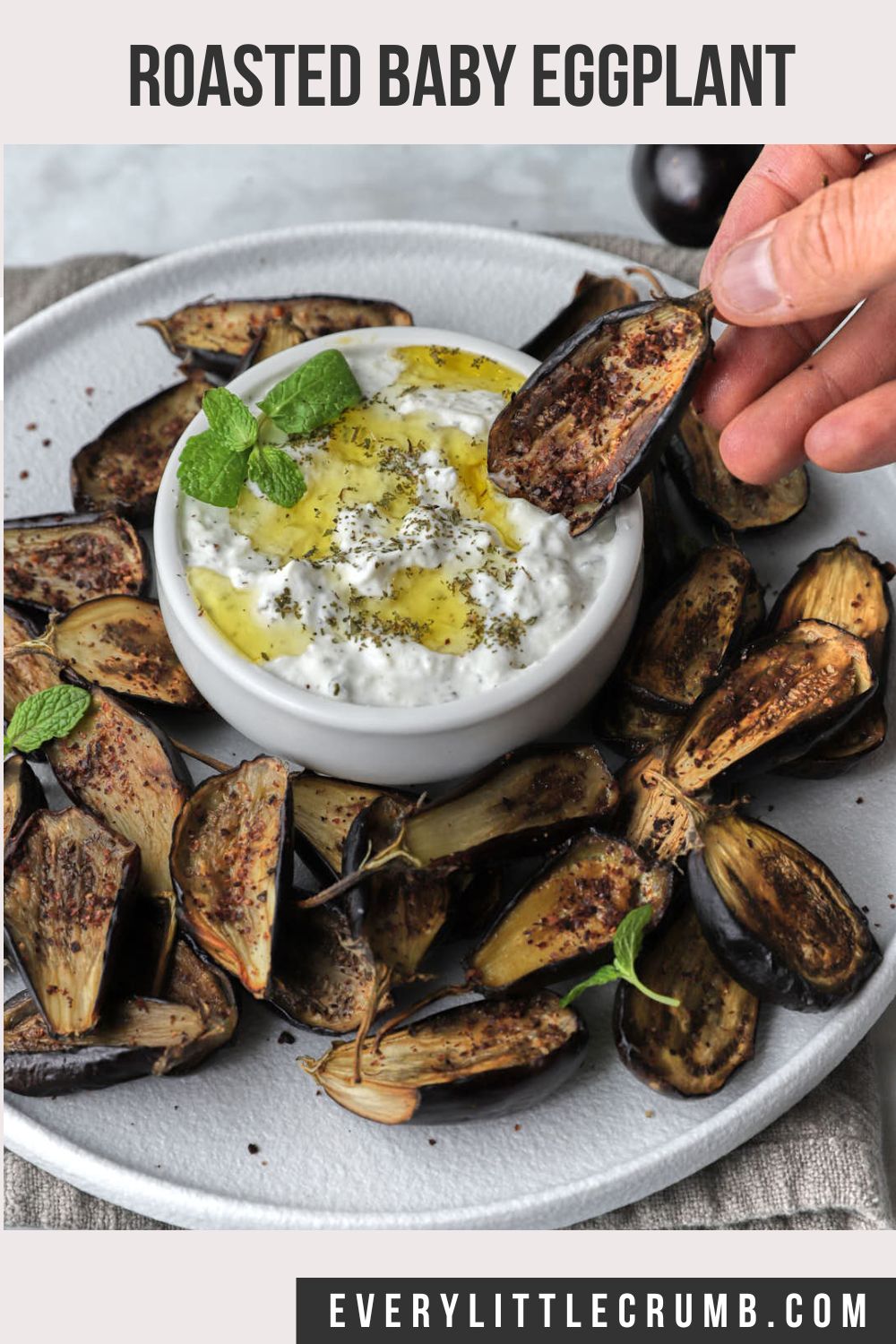 Roasted Baby Eggplants - Every Little Crumb